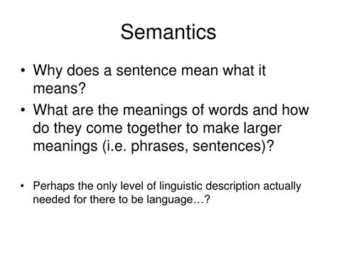 Ppt Semantics Powerpoint Presentation Free Download Id736559