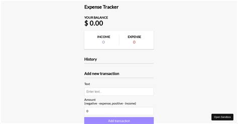 Expense Tracker App Template Context Api Codesandbox