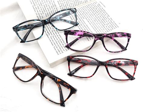 Buy Heeyyok 4 Pack Reading Glasses Women Men Tortoiseshell Framereaders Glasses Square Large
