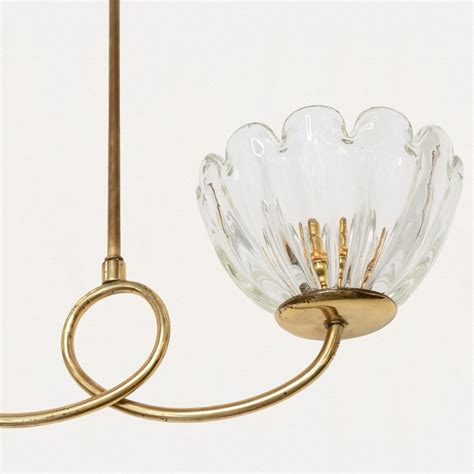 Italian Scalloped Glass Pendant Light For Sale At 1stdibs