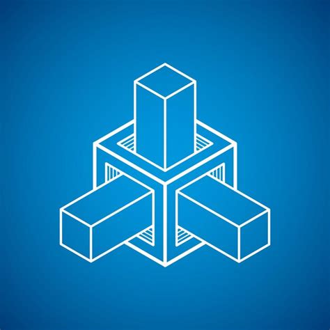 Premium Vector Engineering Three Dimensional Construction Abstract Vector Trigonometric Shape