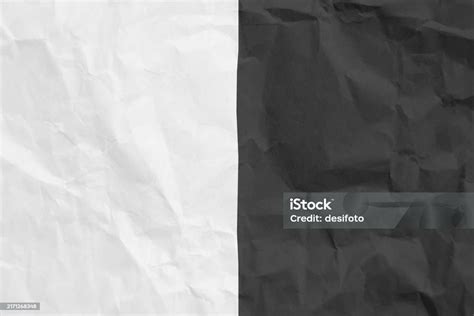 흰색과 검은 색 나뉘어 진 반 분리 구겨진 종이 고르지 않은 주름 주름 및 주름이있는 수평 벡터 배경 복사 공간이있는 빈 빈 폐기물 페이지처럼 0명에 대한 스톡 벡터 아트