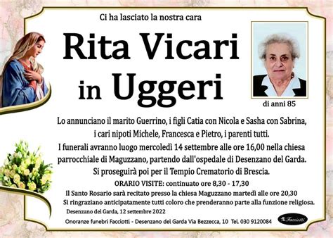 Rita Vicari In Uggeri Onoranze Funebri Facciotti