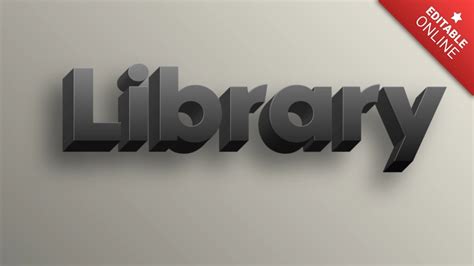 Library Black 3d Text Effect Generator