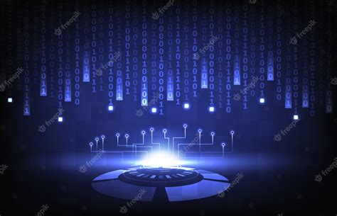Premium Vector Abstract Background Futuristic Technology Of Hud Ui And Binary Number