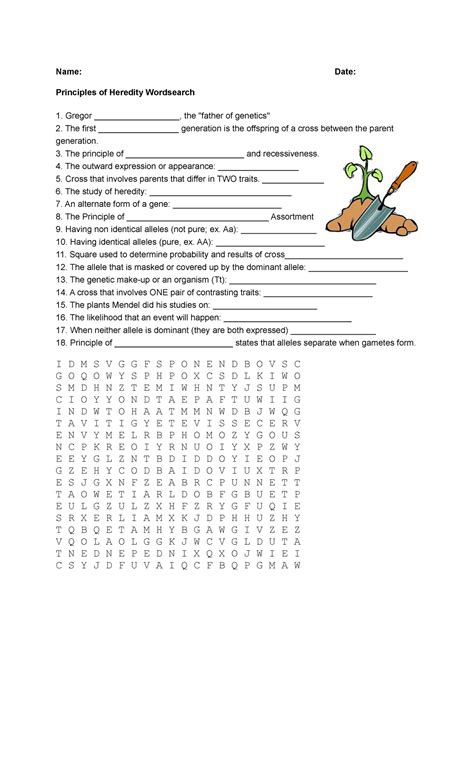 Principles Of Heredity Wordsearch General Biology 2 Studocu