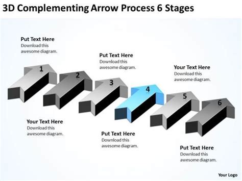 Serial And Parallel Processing 3d Complementing Arrow 6 Stages Powerpoint Slides