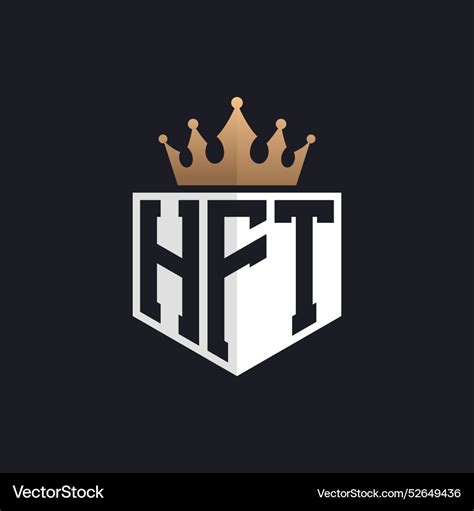 Luxury Hft Logo With Crown Elegant Initials Vector Image