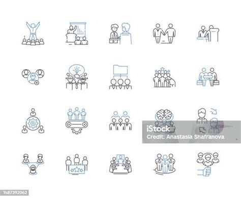관계 구축 라인 아이콘 컬렉션입니다 의사 소통 신뢰 존중 친밀감 이해 공감 충성도 벡터 및 선형 그림 우정 연결 지원 개요