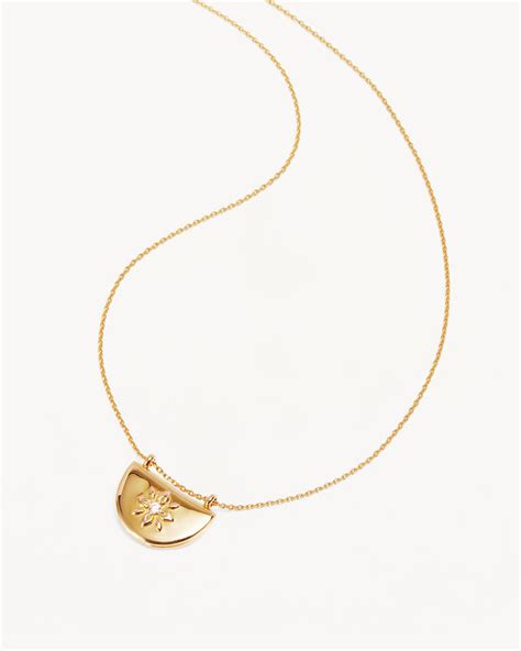 18k Gold Vermeil Lotus Locket Necklace By Charlotte