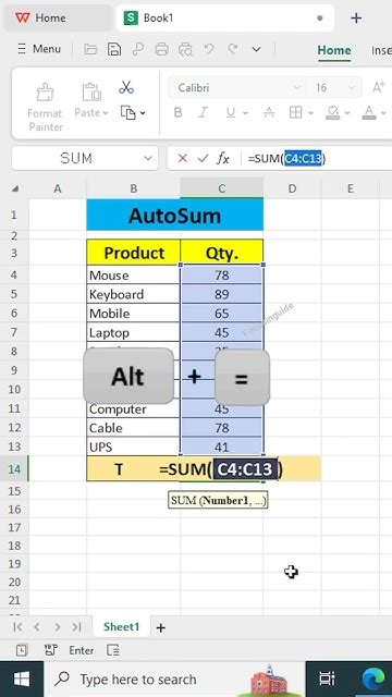 Auto Sum In Excel Excel Interview Question Tips And Tricks Focusinguide