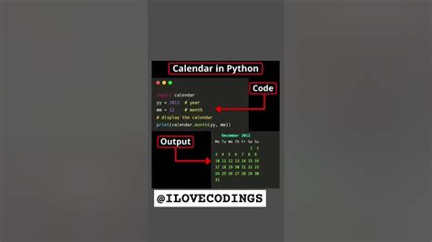 print calendar in python coding programming python calender youtube