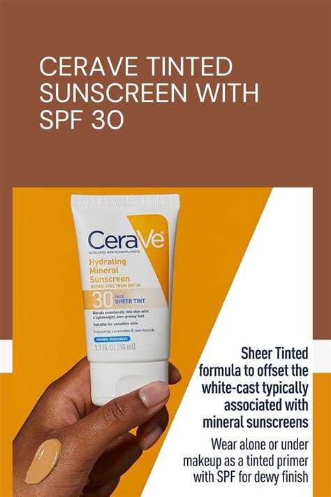 Cerave Hydrating Mineral Sunscreen Spf 30 With Sheer Tint Tinted