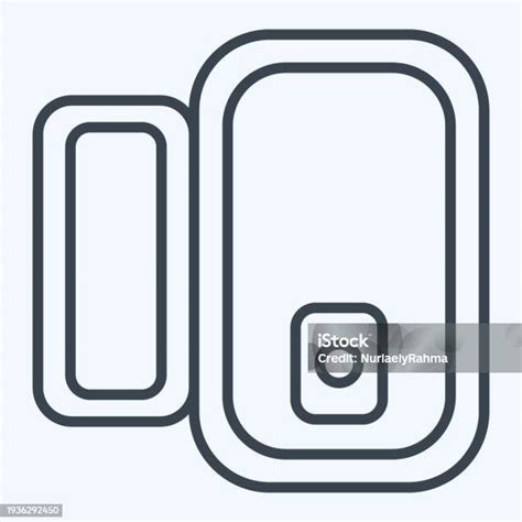 아이콘 도어 윈도우 센서 스마트 홈 기호와 관련이 있습니다 선 스타일 심플한 디자인 편집 가능 간단한 일러스트레이션 0명에 대한 스톡 벡터 아트 및 기타 이미지 Istock