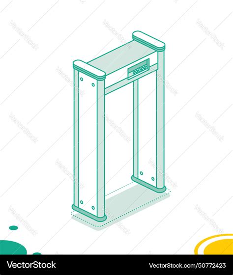 Isometric Airport Security Metal Detector Gate Vector Image