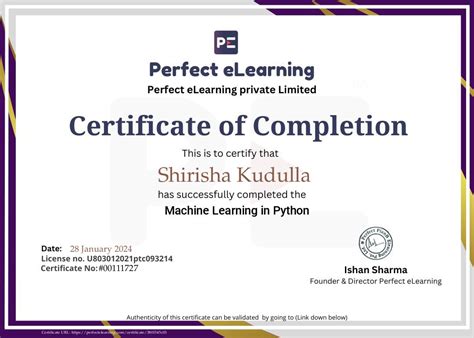 Completed Machine Learning In Python Course Shirisha Kudulla Posted