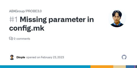 Missing Parameter In Config Mk Issue ABKGroup PROBE GitHub