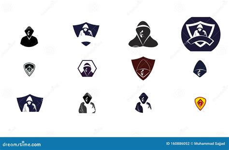 Hacker Logo Design Cyber Security Hacker Anonymous Hacker Logo Template Cartoon Vector