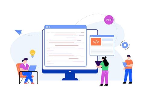 Premium Vector Software Development Flat Illustration