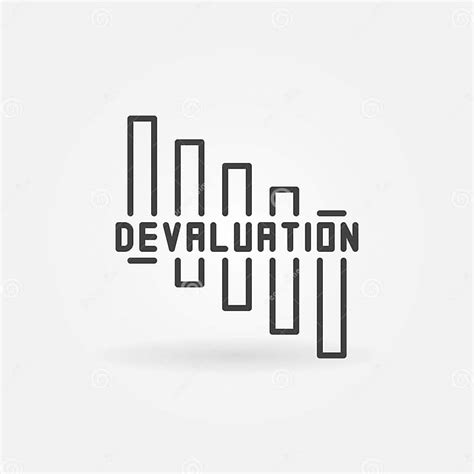 Devaluation Falling Chart Vector Concept Linear Icon Stock Vector Illustration Of Chart