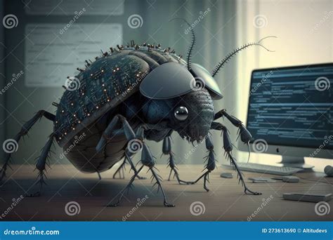 Genetic Programmer Debugging Program By Tracking And Fixing Bugs Stock Illustration