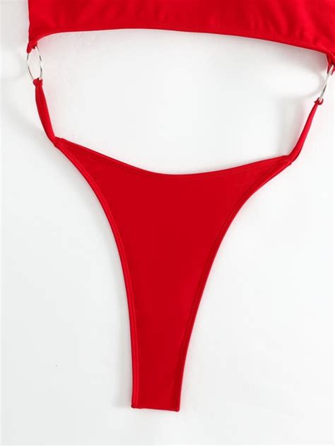 Shein Swim Y2glam Cut Out Ring Linked One Piece Swimsuit Shein Singapore