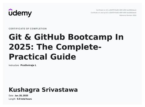 git github skilldevelopment udemycertificate continuouslearning kushagra srivastawa