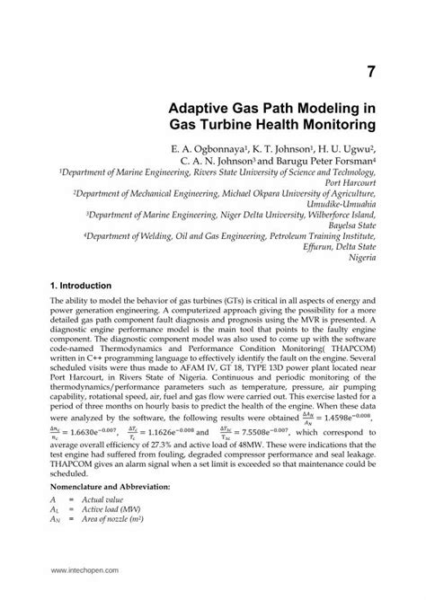 PDF Adaptive Gas Path Modeling In Gas Turbine Health Monitoring DOKUMEN TIPS