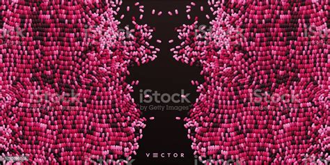 Irregular Array Or Matrix Of Random Ovals Background Breaking Down Into