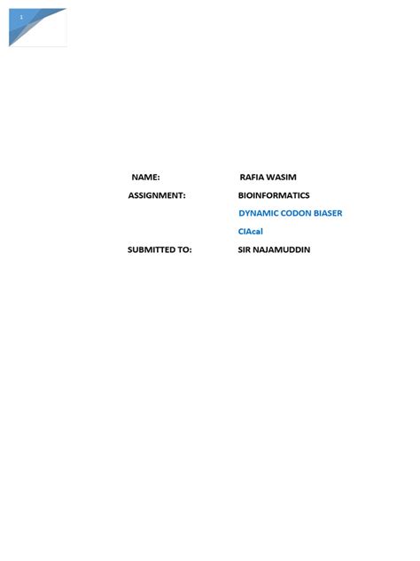 Dynamic Codon Biasing Download Free Pdf Genetic Code Gene