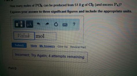 Solved How Many Moles Of PCl Can Be Produced From G Chegg Com