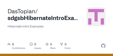 Github Dastopiansdgsbhibernateintroexamples Hibernate Intro Examples