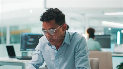 Programmer Glasses And Man On Technology For Research Project And