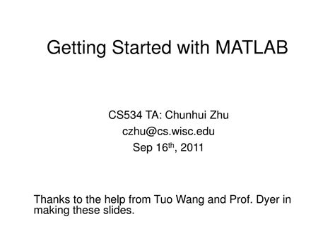 Ppt Getting Started With Matlab Powerpoint Presentation Free