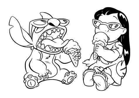 Ice Cream For Lilo And Stitch Lilo And Stitch Coloring Pages