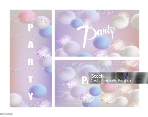 수평 으로 비행 공기 풍선과 뱀 파티 초대 카드 벡터 일러스트레이션eps 공휴일에 대한 스톡 벡터 아트 및 기타 이미지 공휴일 그림자 기념일 Istock