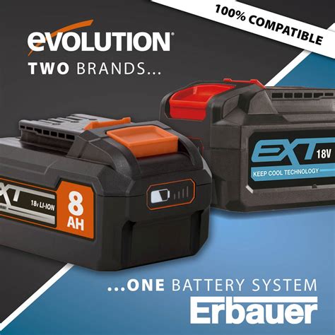 Evolution Cordless R18bat Li4 4ah Li Ion Battery 18v Ext Evolution