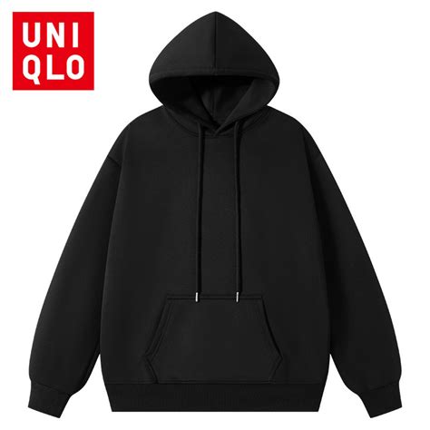 Uniqlo ยูนิโคล่ เสื้อกันหนาวแขนยาวมีฮู้ดสีทึบสบายและมีสไตล์ผู้ชายด้านบน Shopee Thailand