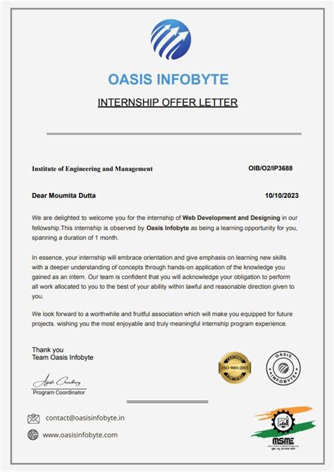 Moumita Dutta On Linkedin Connections Oasisinfobyte Intern