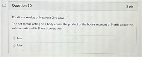 solved question 102ptsrotational analog of newton s 2nd