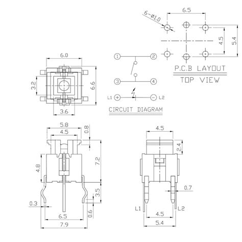 Red Tactile Button With LED BC Robotics