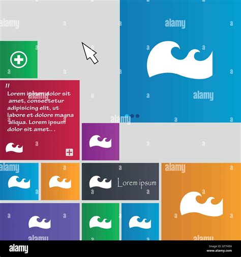 Waves Icon Sign Buttons Modern Interface Website Buttons With Cursor