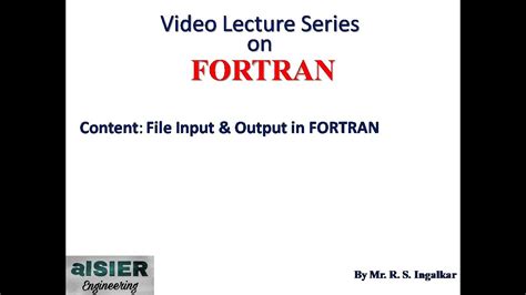15 File Input Output In Fortran Youtube
