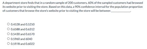 solved a department store finds that in a random sample of