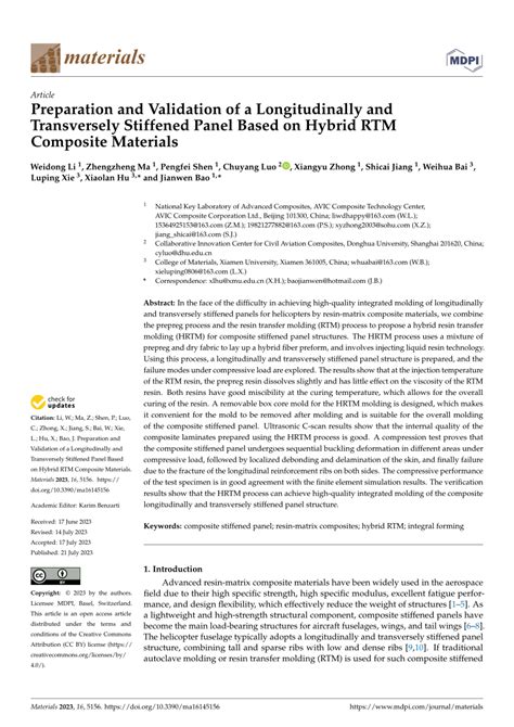 Pdf Preparation And Validation Of A Longitudinally And Transversely Stiffened Panel Based On