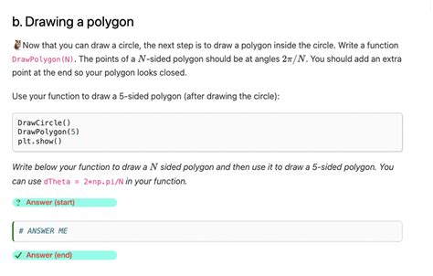 Solved B Drawing A Polygon Now That You Can Draw A Circle The Course Hero