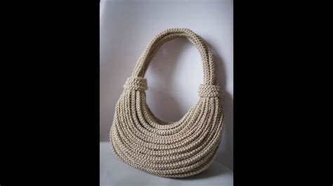 ყაისნაღით მოქსოვილი ხელჩანთა მაკარონი ნაწილი 4 Crocheted Spaghetti Handbag Part 4 Youtube