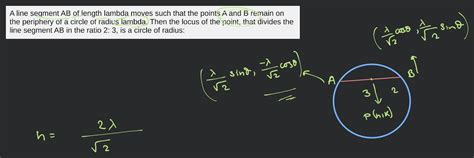 A Line Segment Ab Of Length Lambda Moves Such That The Points A And B Re