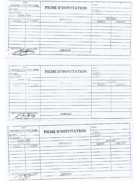 fiche d imputation pdf