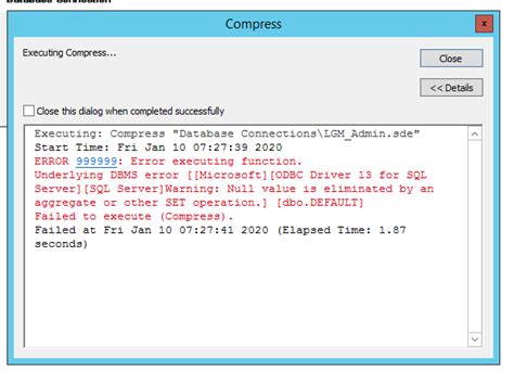 Solved Compression Error Null Value Is Eliminated By An Esri